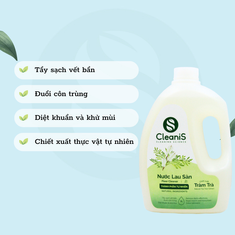 Nước Lau Sàn Hữu Cơ Tinh Dầu Tràm Trà CleaniS | Shopee Việt Nam