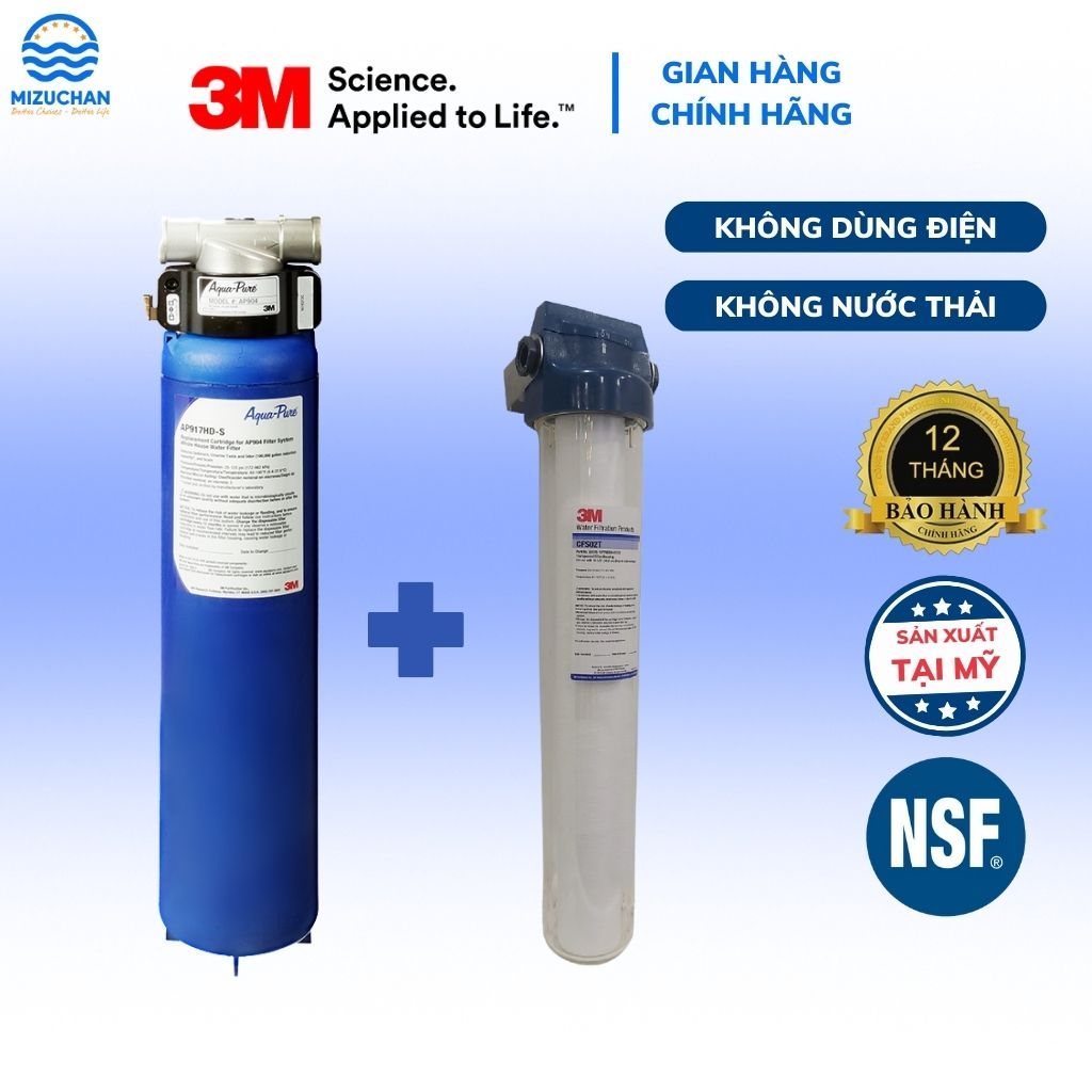 COMBO Máy lọc nước tổng đầu nguồn 3M AP904 + Lộc thô 3M CFS02 | Shopee ...