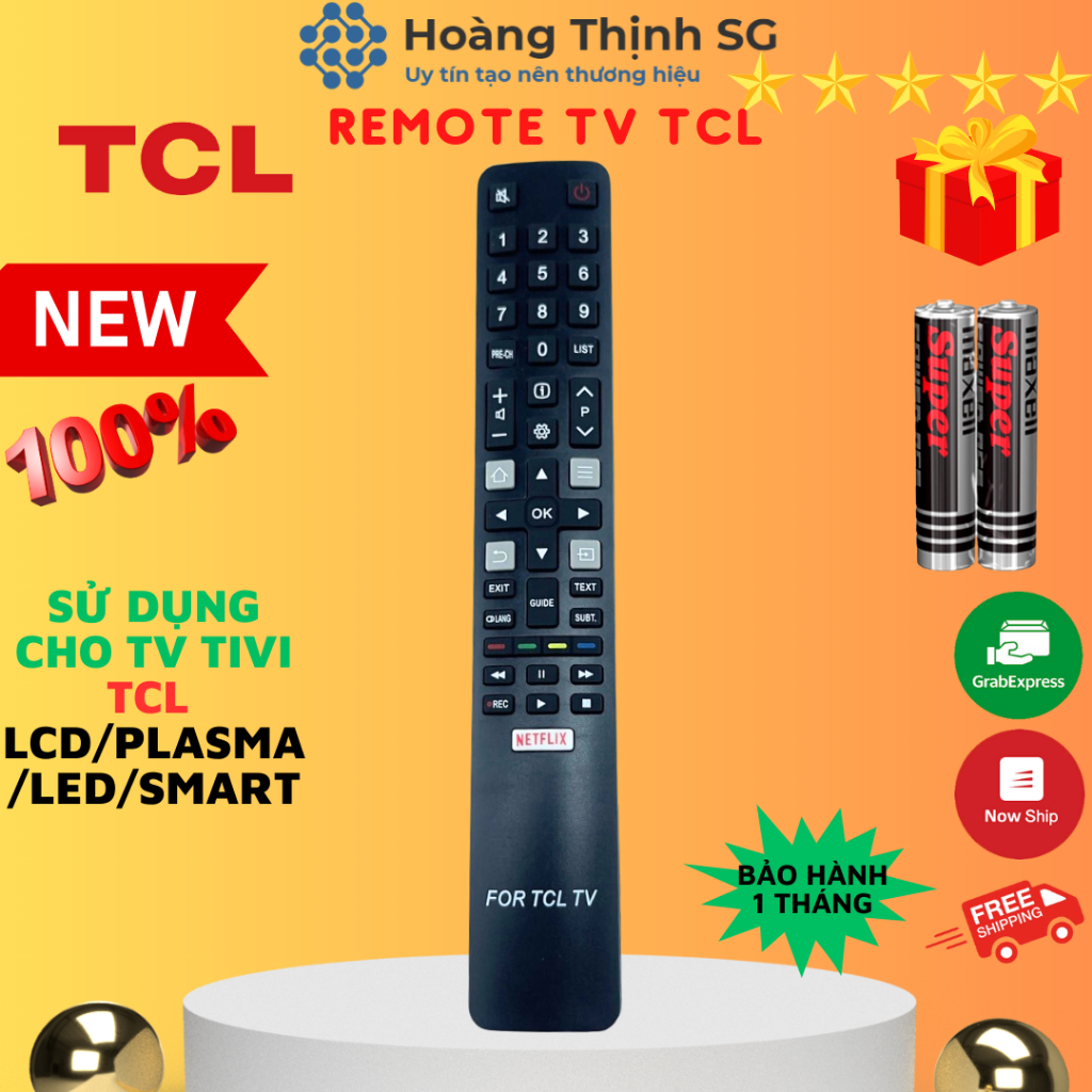Remote điều khiển tivi TCL SMART RM-L1508, điều khiển TV TCL các dòng LED / LCD - Tặng kèm pin ...