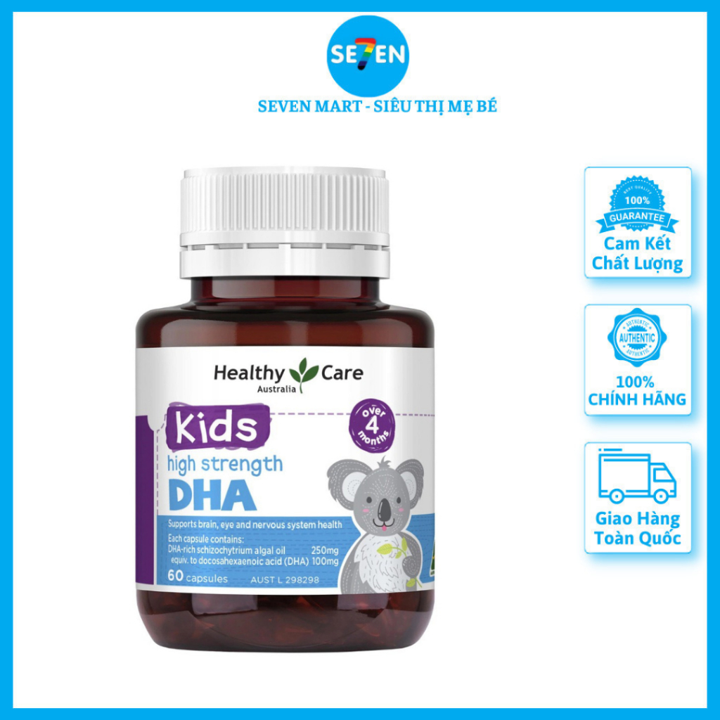Viên Uống Bổ Sung DHA Healthy Care Kids High Strength DHA, 60v- Úc ...