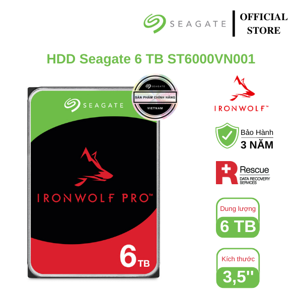 Ổ cứng HDD SEAGATE NAS IRONWOLF 3.5 6TB ST6000VN001 | Shopee Việt Nam