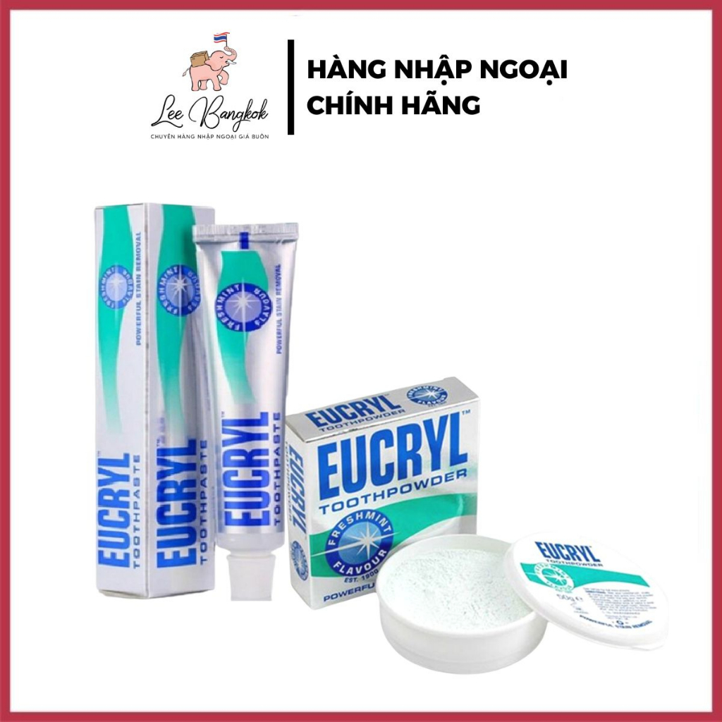 Kem đánh răng Eucryl 62g + Bột tẩy trắng răng Eucryl Toothpaste ...