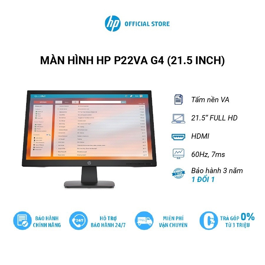 Màn hình HP 21.5 inch FHD 60Hz P22va G4 453D2AA | Shopee Việt Nam