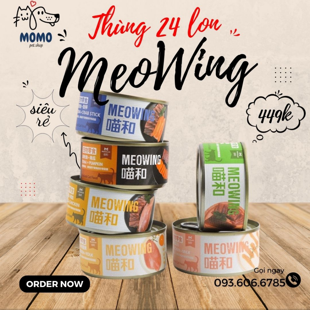 Thùng 24 lon pate MEOWING cho mèo mix vị | Shopee Việt Nam