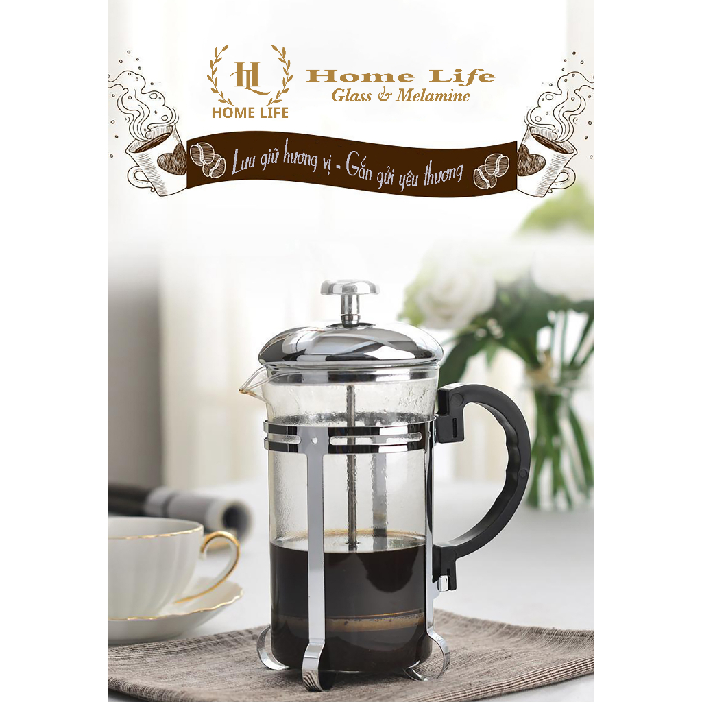 Bình pha cà phê kiểu Pháp French Press | Phin cafe thủy tinh | Nén Cafe ...