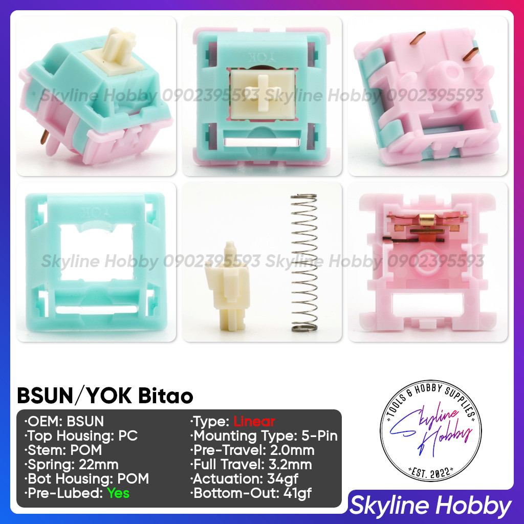 Switch bàn phím cơ BSUN - Sarokeys Strawberry Wine, X Switch R2, HuaYing, Bunny R1, Milk Tea ...