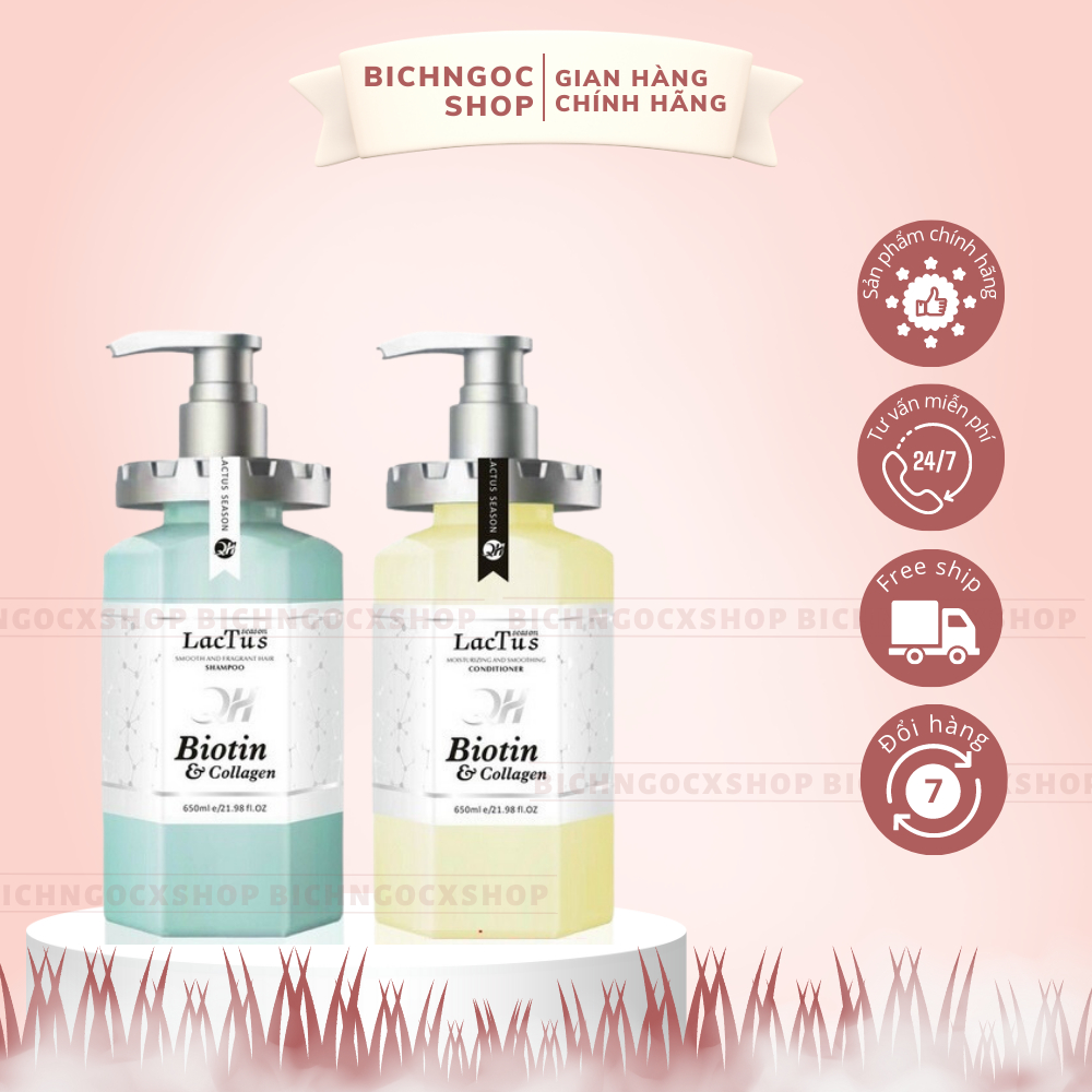 [CHÍNH HÃNG] Dầu gội xả biotin lactus season 650ml giảm rụng tóc, ngăn ...