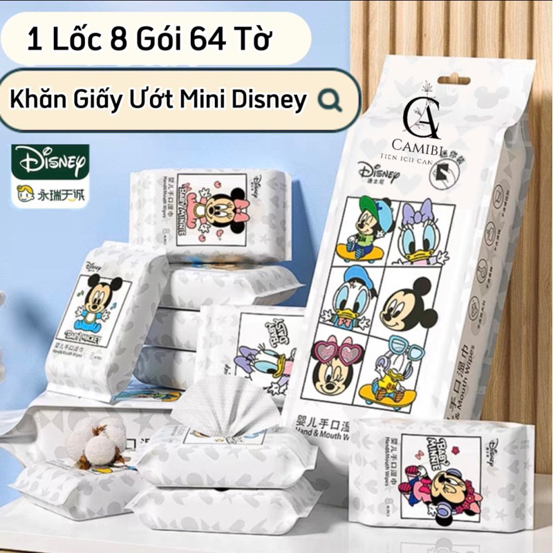 1 Lốc Khăn Giấy Ướt Mini Disney. 8 gói 64 tờ. Bỏ Túi Tiện Lợi | Shopee ...