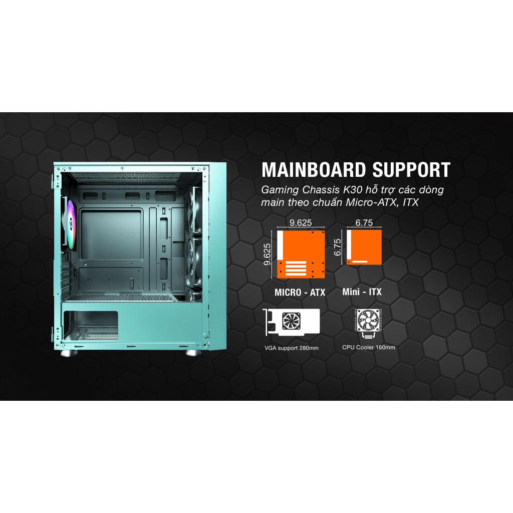 "[VI TÍNH VINH GAMING ] Thùng máy Case VSPTech KA-300 Mid Tower BLACK/PINK/BLUE | Shopee Việt Nam