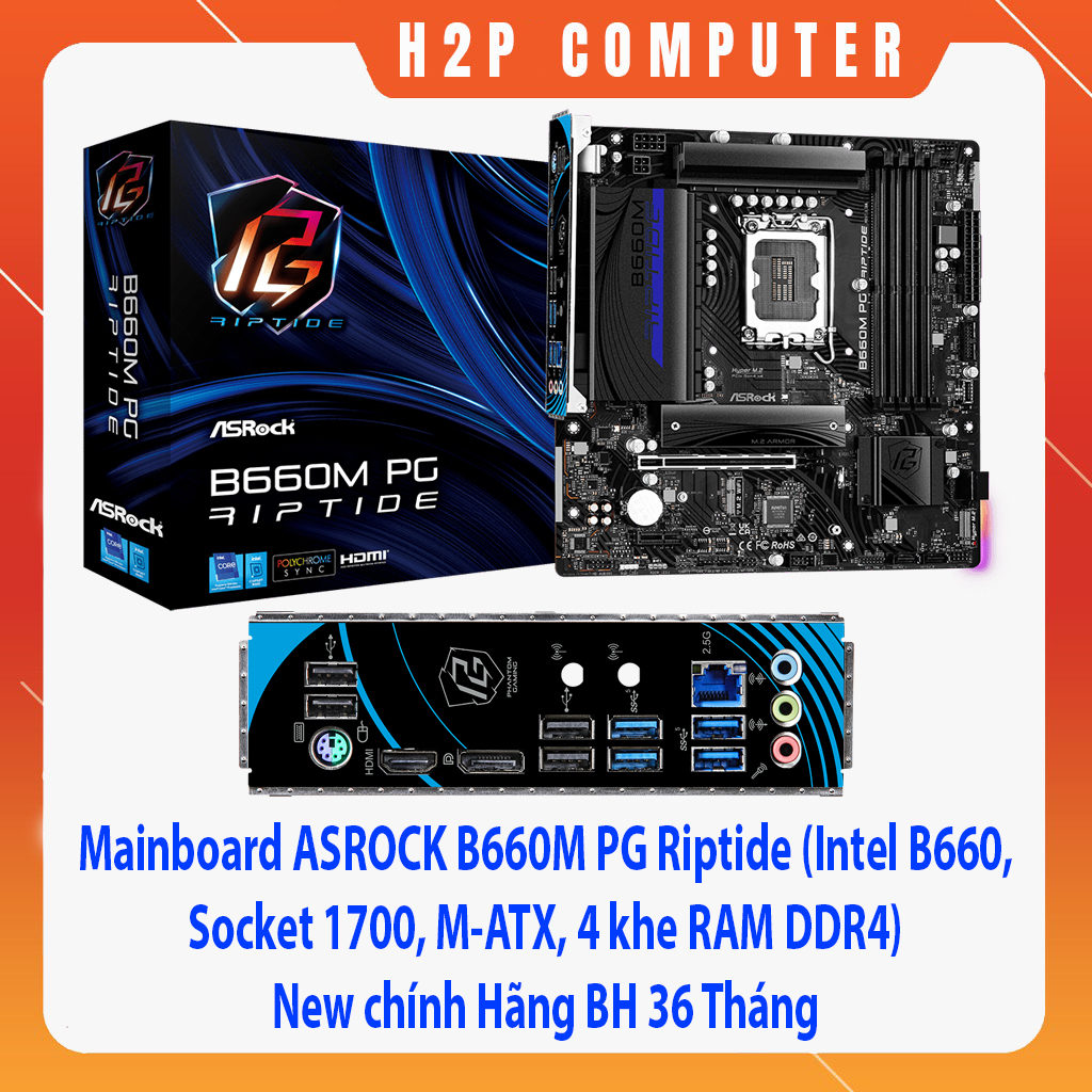 Mainboard ASROCK B660M PG Riptide (Intel B660, Socket 1700, M-ATX, 4 ...