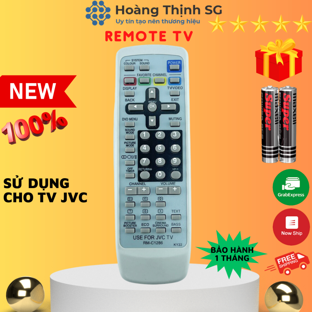Remote điều khiển tivi JVC RM-C1286, điều khiển tivi JVC dòng CRT đời ...