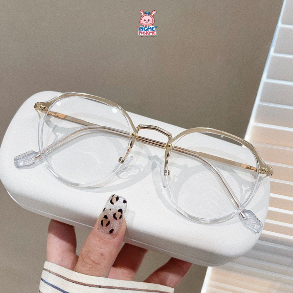 Gọng kính cận nữ mắt tròn chất liệu nhựa càng kim loại chắc chắn, thời trang MS10 | Shopee Việt Nam