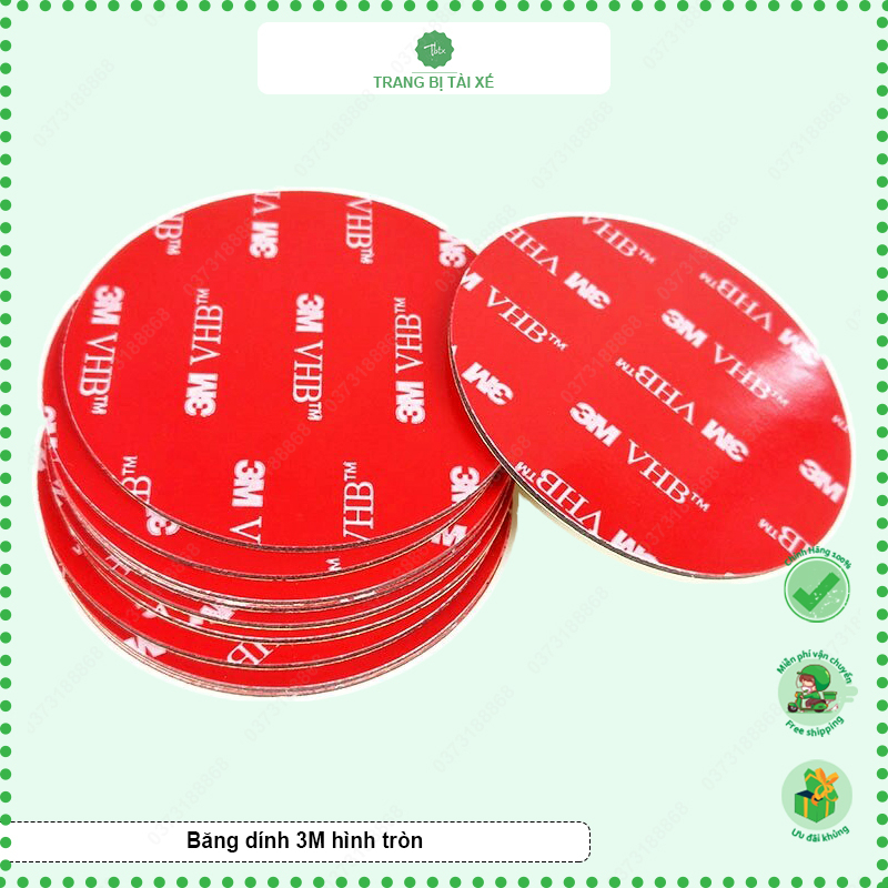 Miếng dán 3M 2 mặt hình tròn 2cm 2,5cm 3cm siêu bám dính băng keo 3m gắn gopro cam hành trình đồ ...