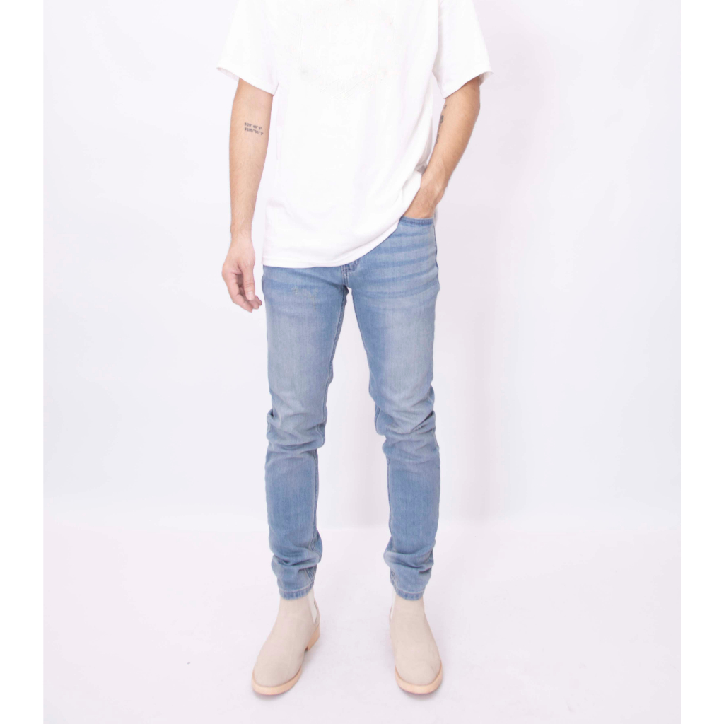 Quần Jean nam LAB+ COTTONLAB quần bò màu xanh nhạt cao cấp vải denim co giãn from slimfit ...