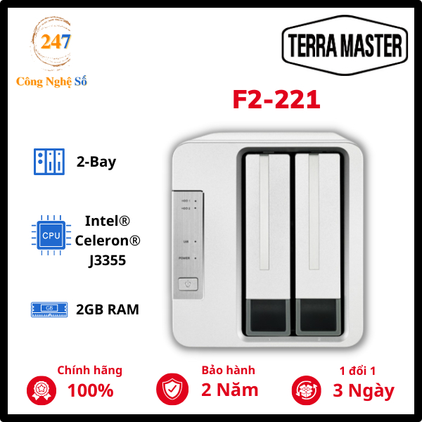 Thiết bị lưu trữ mạng NAS TERRAMASTER F2-221 | Shopee Việt Nam
