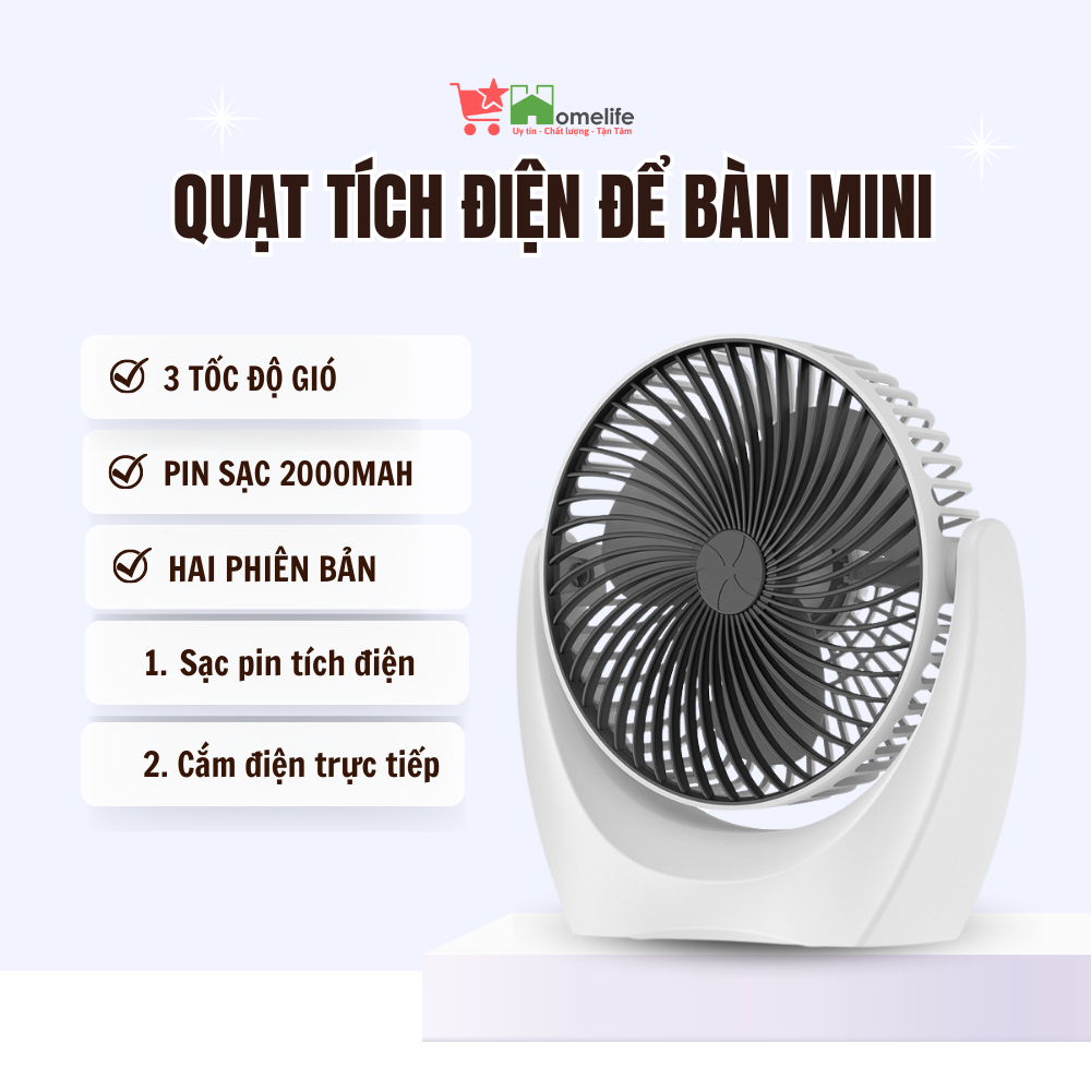 Quạt Để Bàn Super Fan Mini Hai Phiên Bản Tích Điện - Cắm Điện Trực Tiếp ...