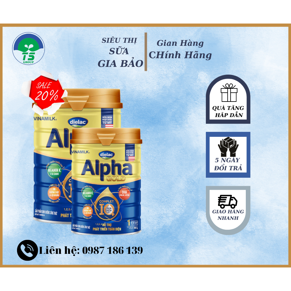 Sữa Dielac Alpha Gold IQ 1, 800g (0-6 tháng) | Shopee Việt Nam