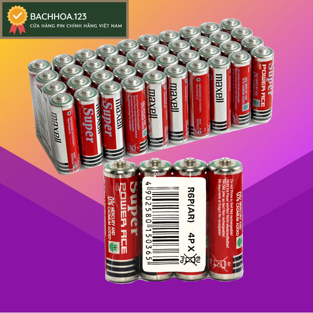 Pin AA / AAA 1.5v Maxell R6P(AR)4P Super Power ACE - Pin tiểu, Pin đũa ...