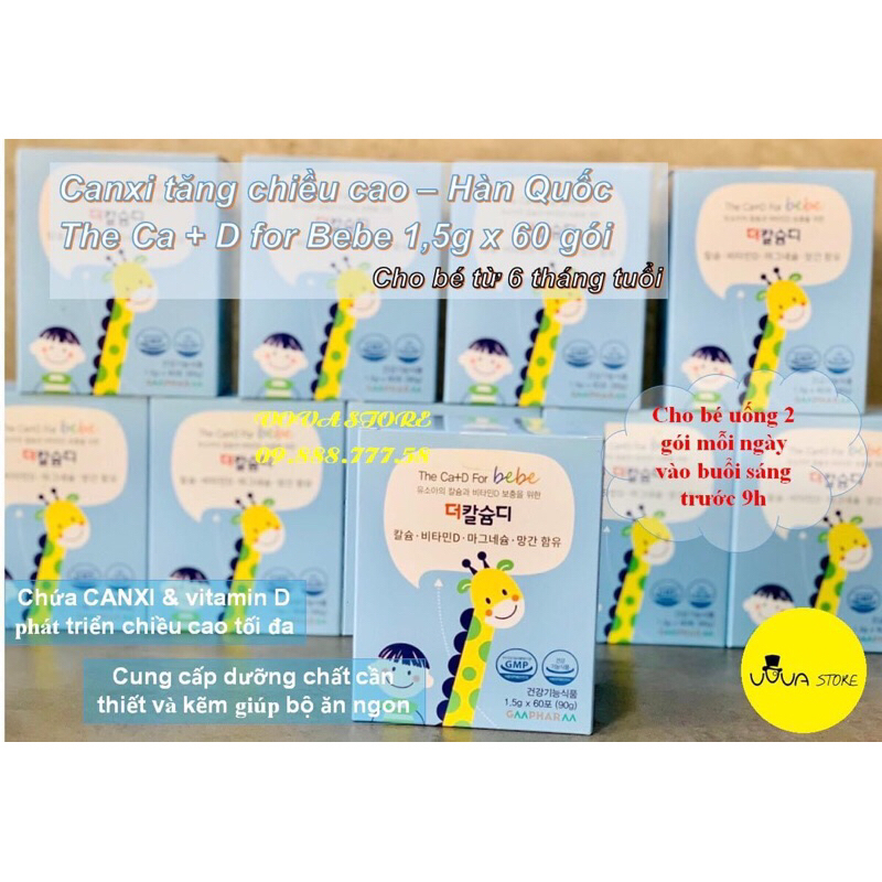 Canxi phát triển chiều cao cho bé The CA + D for BeBe(1,5gx60gói) nội ...