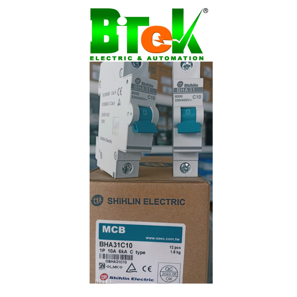MCB (CB tép) Shihlin BHA 1P 6.10.16.20.25.32.40A.50A.63A, 6kA (Màu ...