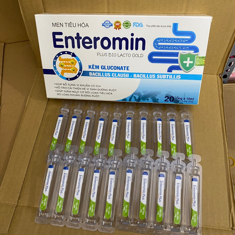 Men vi sinh + Kẽm - Men tiêu hóa ENTEROMIN PLUS Biolacto Gold Men ống ...
