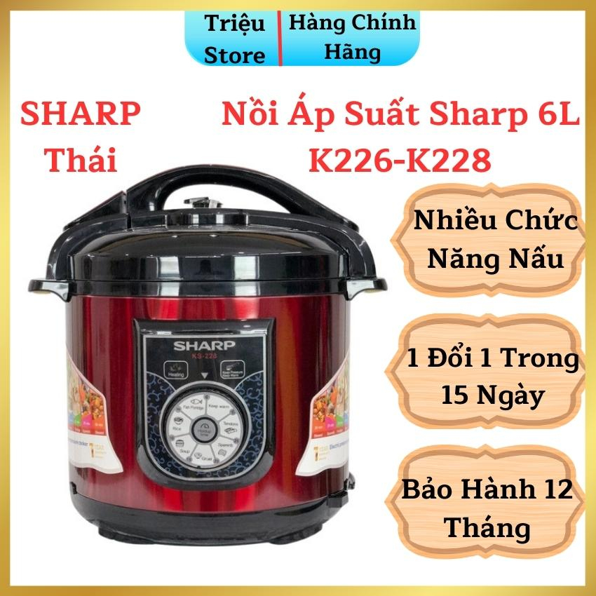 Nồi Áp Suất Điện Sharp KS-226 KS-228-6L Nồi Đa Năng Hầm-Ninh-Nấu hàng chính hãng bảo hành 12 ...