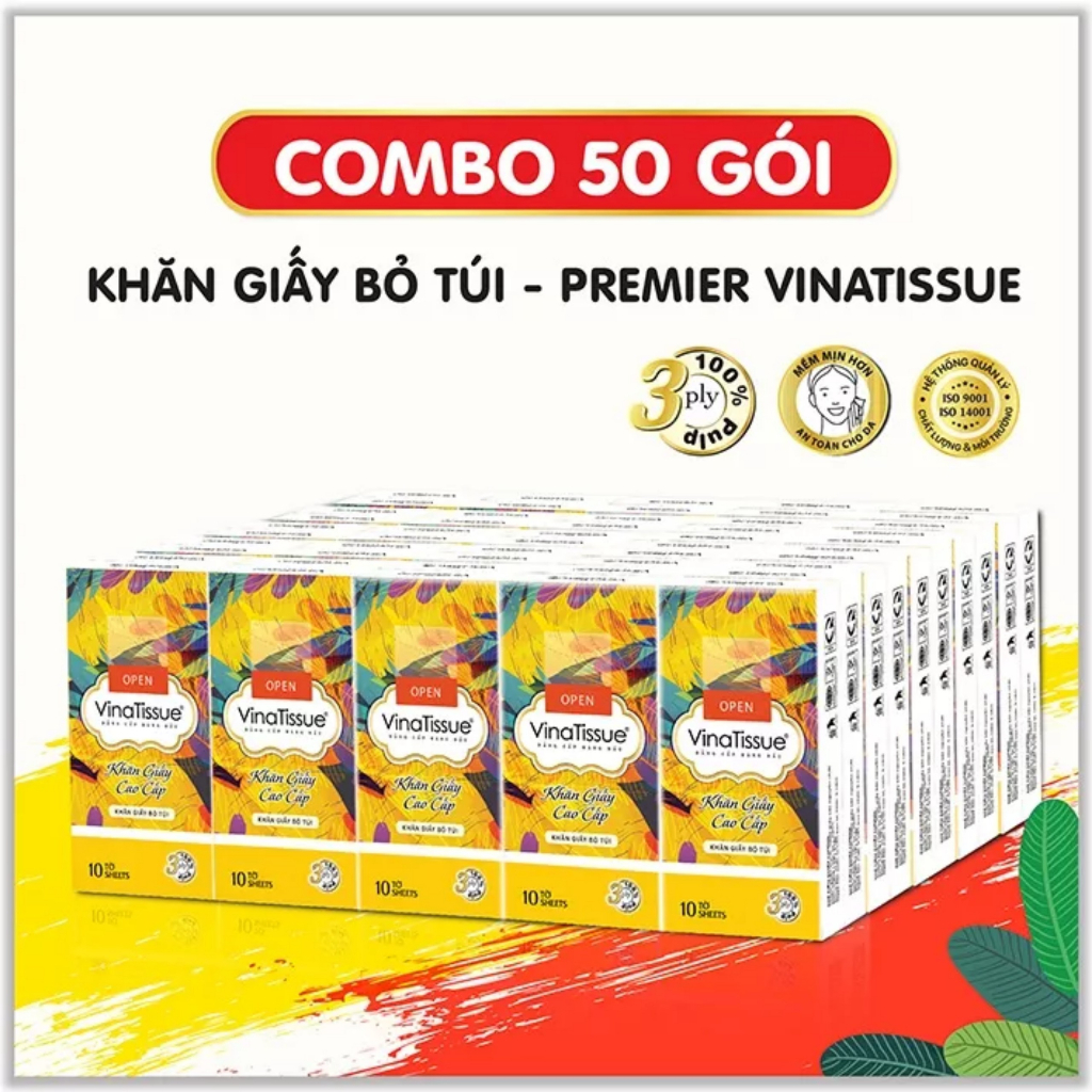 Khăn giấy bỏ túi Premier VinaTissue 10 tờ | Shopee Việt Nam