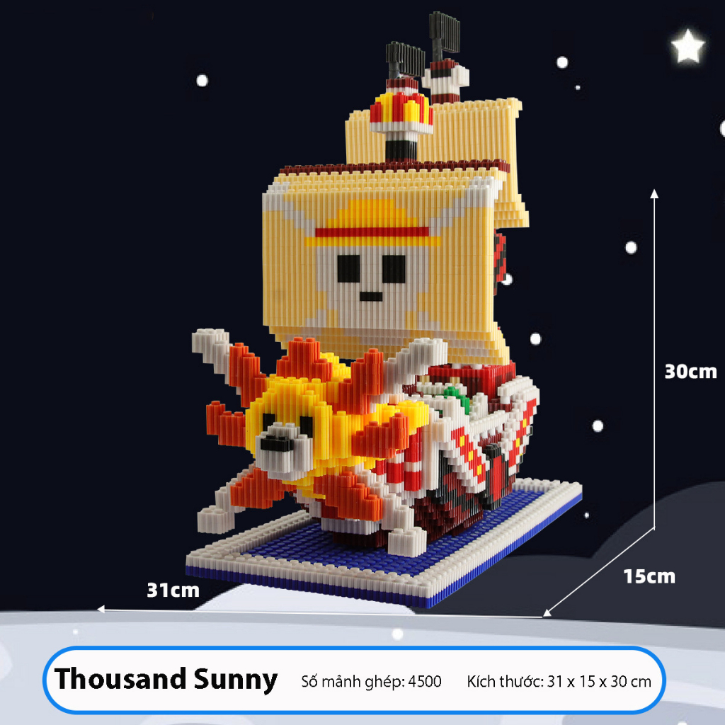 Mô hình LEGO 3D Tàu Thousand Sunny One Piece 4500 mảnh ghép, 31 cm, đồ ...