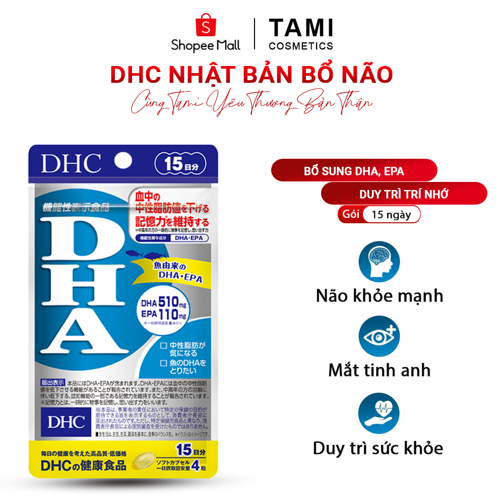 Viên uống bổ não DHC Nhật Bản bổ sung Omega 3, DHA, EPA thực phẩm chức ...