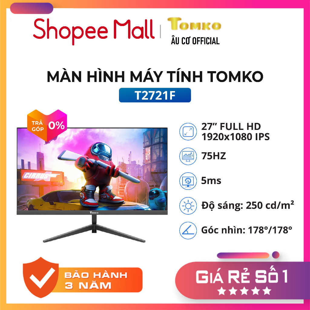 [Cam kết rẻ Nhât] Màn Hình TOMKO T2721F - 27 INCH 5ms 75Hz IPS Full HD ...