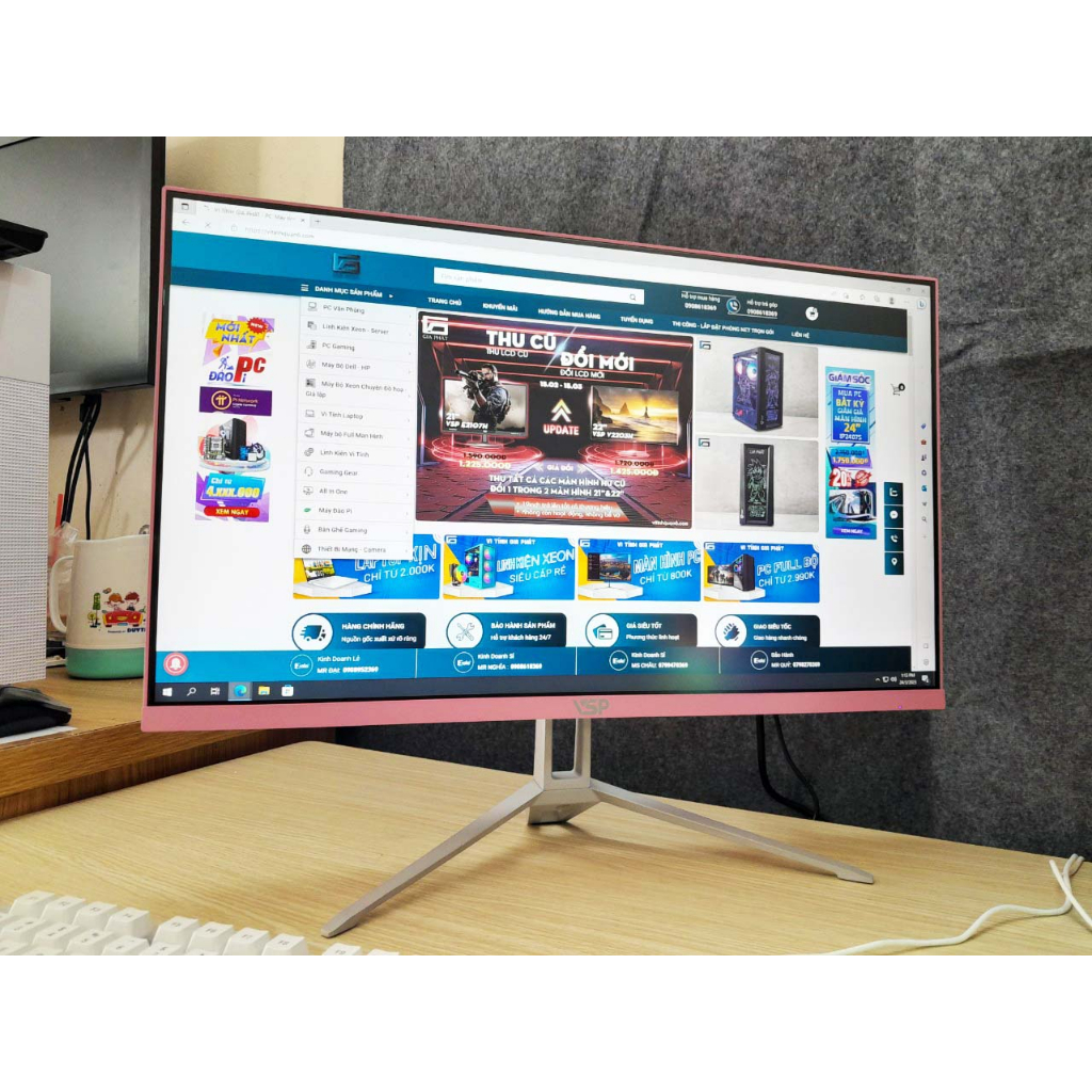 Màn hình 24 inch VSP V2408S tràn viền Hồng (Full HD, IPS, 75HZ) BH 24 Tháng Chính Hãng | Shopee ...