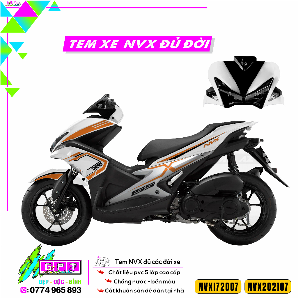 Tem Rời Dán Xe NVX Yamaha Mẫu NVX Cách Điệu I 08 I Decal Dán Xe NVX Cao ...