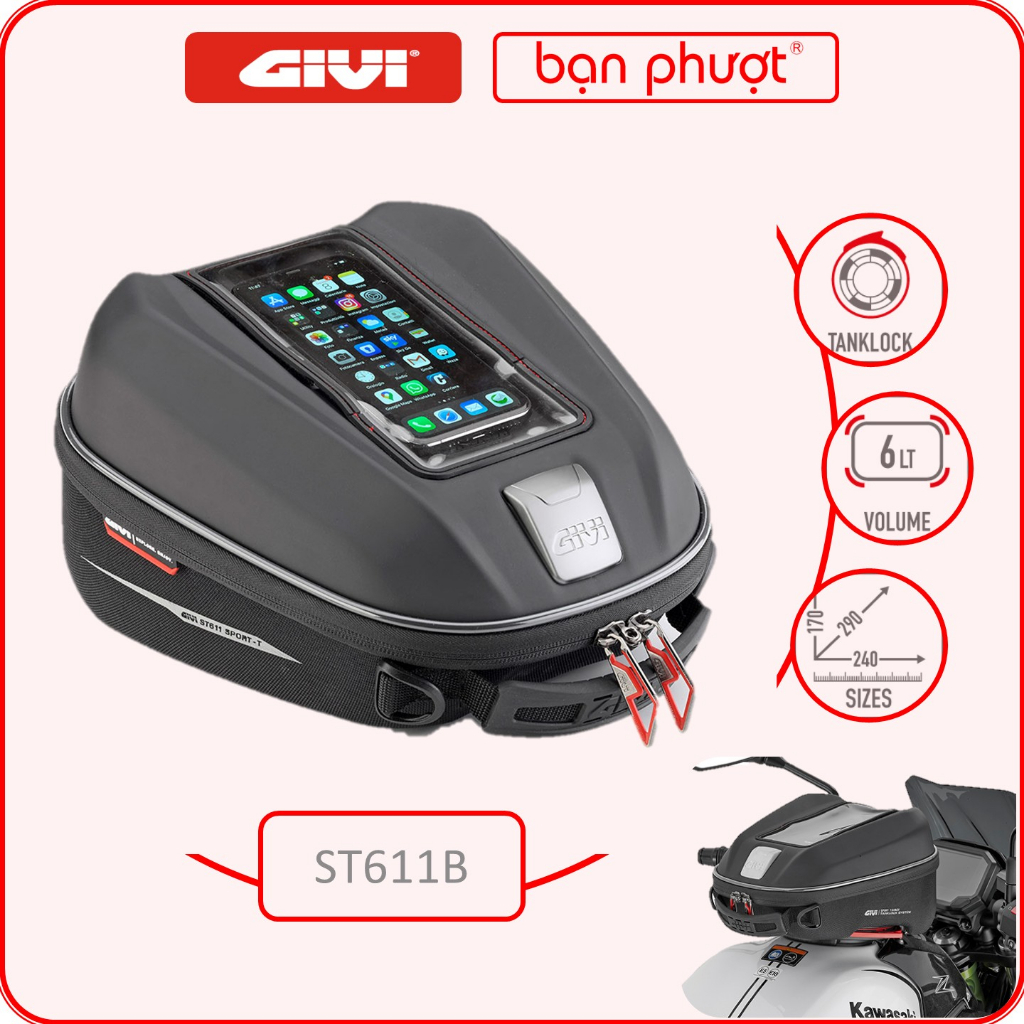Túi Bình Xăng Givi XSR 155 - Túi Gài Bình Xăng Givi Kèm Ngàm Tanklock ...