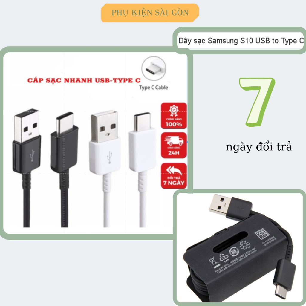 Dây sạc Samsung S10 USB to Type C, dây sạc giá rẻ | Shopee Việt Nam