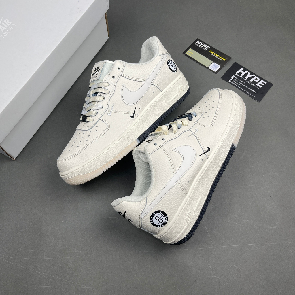 Giày Air Force 1 Low "Brooklyn" Sail Black (af1 trắng kem) - HYPE ...