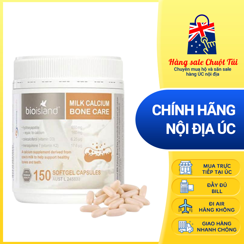 Canxi sữa Bio Island Milk Calcium Bone Care 150 viên | Shopee Việt Nam