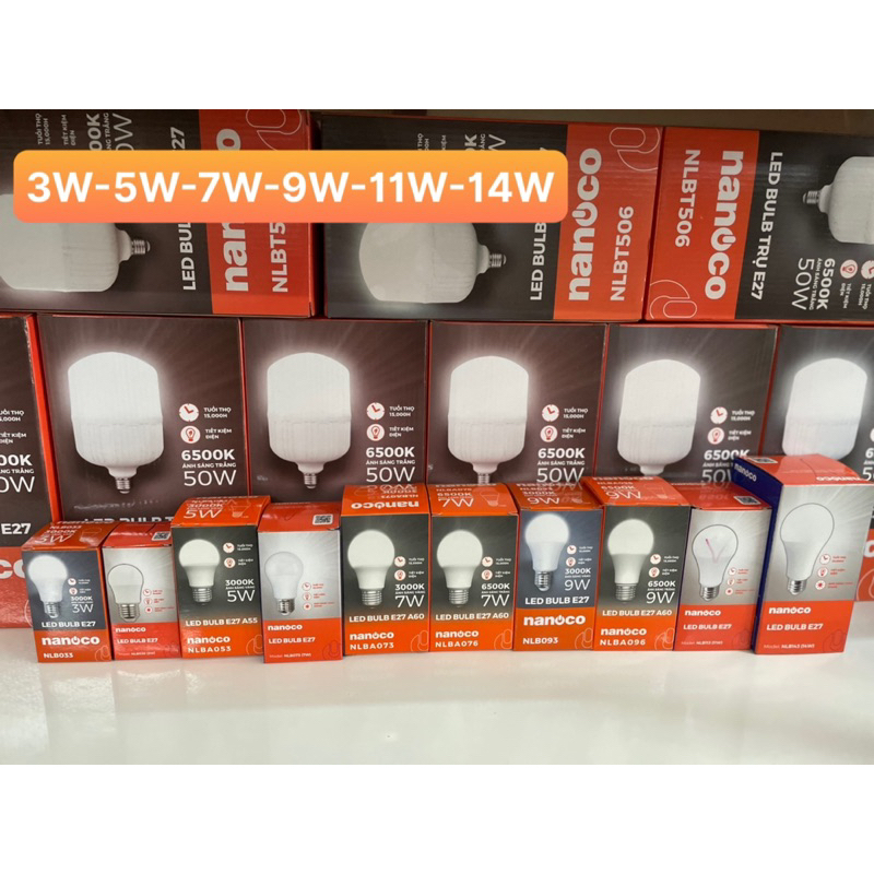 bóng đèn led bulb đuôi E27 3w-5w-7w-9w-11w-14w Nanoco (hàng chính hãng ...