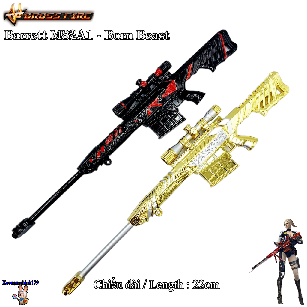 Mô hình Barrett M82A1 Born Beast Noble Gold VIP Đột Kích Crossfire kim ...