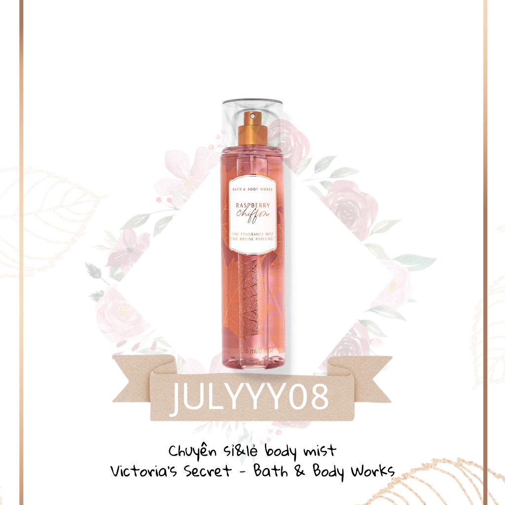 Xịt Thơm Toàn Thân Raspberry Chiffon Body Mist 30ml/50ml/100ml/Fullsize236ml +jɥȽÿ08+ | Shopee ...