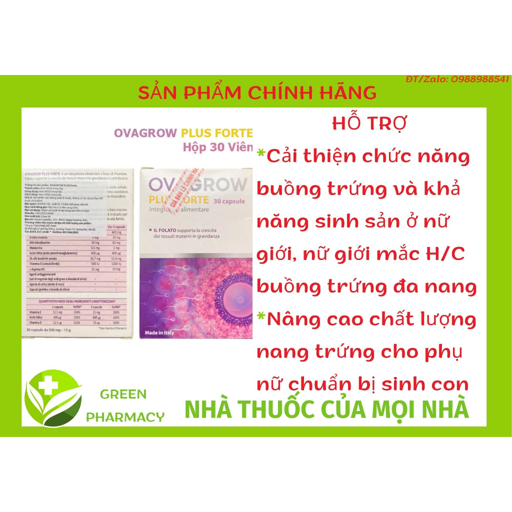 OVAGROW PLUS FORTE - BỔ TRỨNG, cải thiện buồng trứng đa nang ( PCO và ...