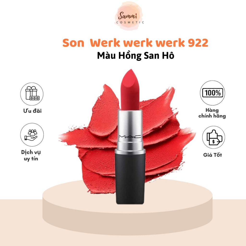 [CHÍNH HÃNG] Son MAC 922 Powder Kiss Màu Đỏ Lạnh Ánh Cam Chính Hãng ...