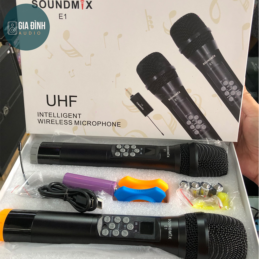 Micro không dây SoundMix E1 tích hợp Bass,Treble, Echo | Shopee Việt Nam