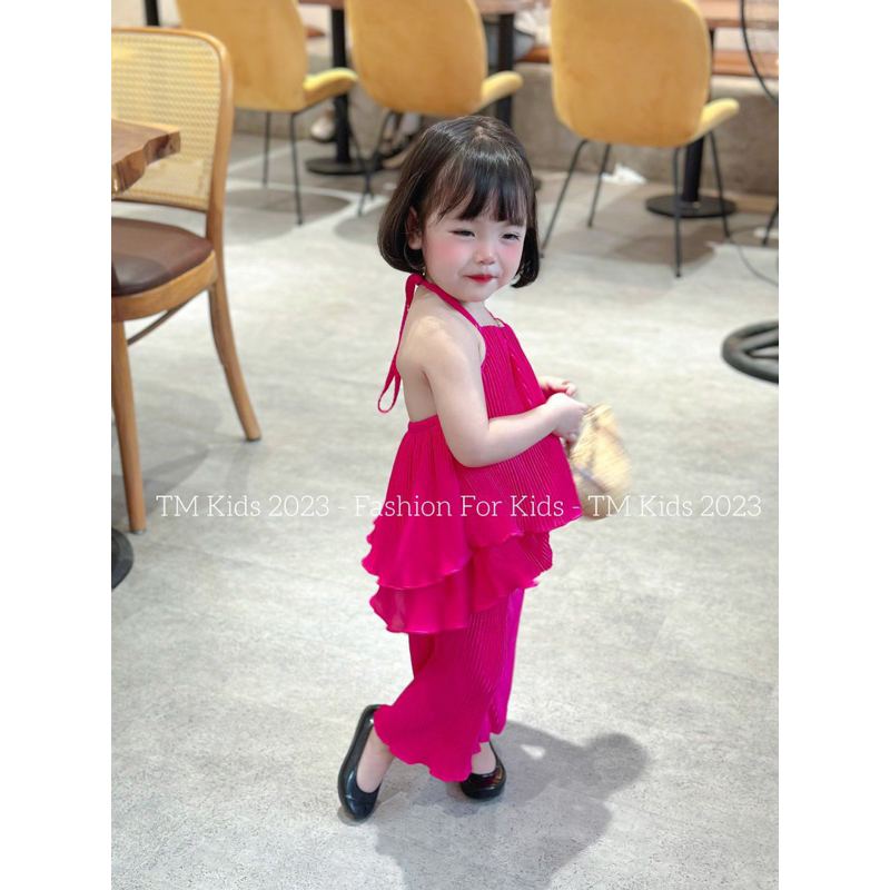 [SET BÉ GÁI] Set yếm dập li 3 màu cho bé gái (8-18kg) | Shopee Việt Nam