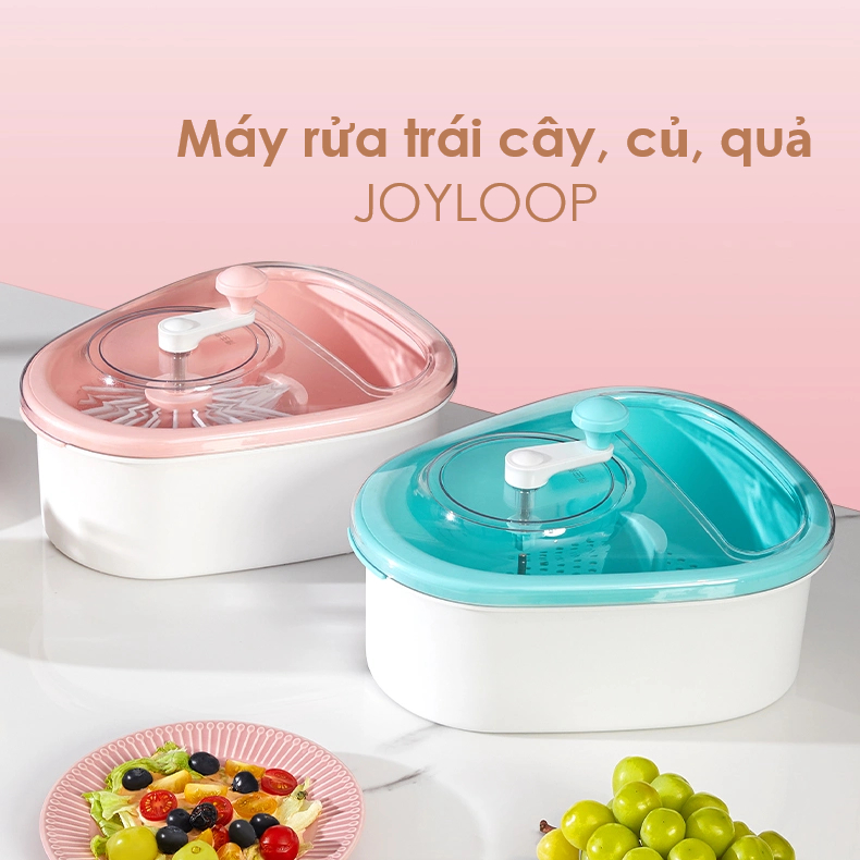 [Nhập khẩu] Thiết bị làm sạch Trái Cây JOYLOOP, khoang rửa trái cây lớn, có nắp, tay quay, hệ ...