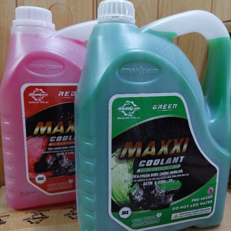 Nước làm mát động cơ Maxxi Coolant can 5 Lít dùng cho ô tô, xe máy ...
