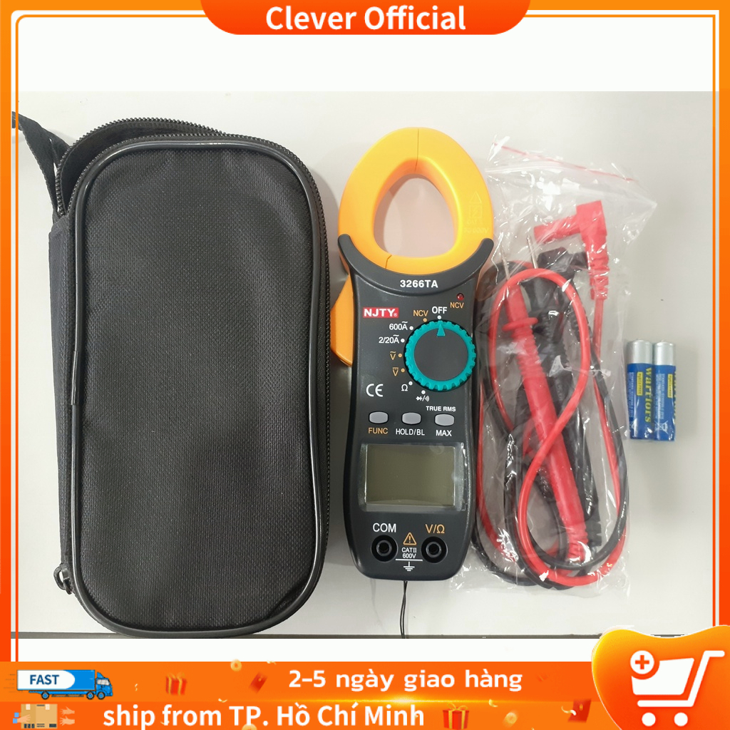 Ampe kìm Đồng hồ kẹp dòng vạn năng NJTY 3266TA, tần số, nhiệt độ, điện trở, điện áp | Shopee ...