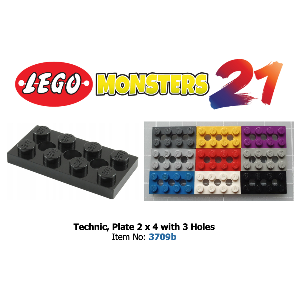 [1 cái]-Lego chính hãng, Chi tiết kỹ thuật, Tấm 2 x 4 với 3 lỗ- ID ...