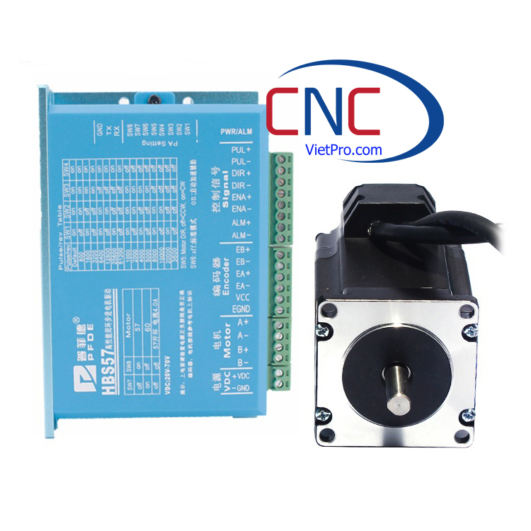 Động cơ servo 3nm 57hse 3.0n + driver hbs57 CNCVietPro bộ động cơ cnc ...