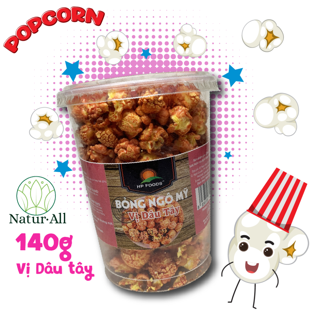 Bỏng ngô (popcorn) Mỹ ăn liền HPFoods vị Dâu tây hộp lớn 140g | Shopee ...