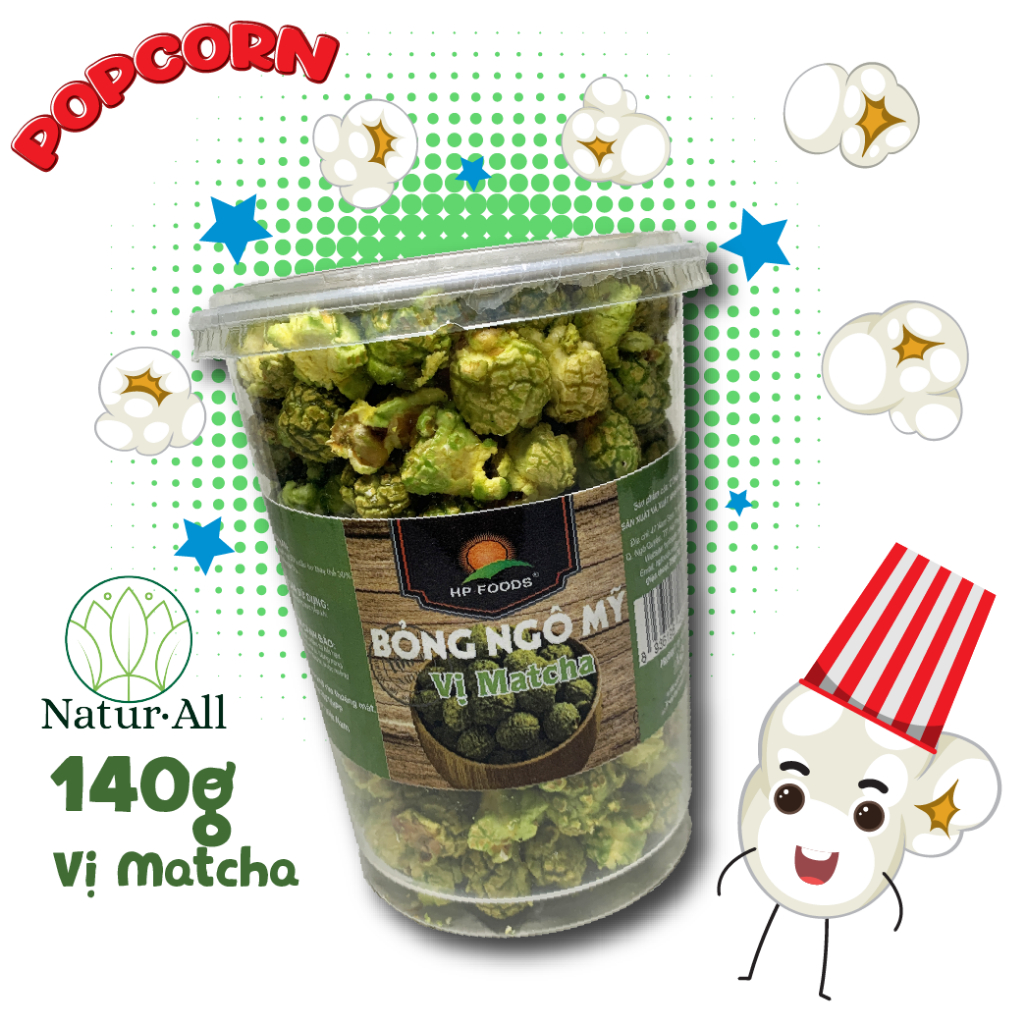 Bỏng ngô (popcorn) Mỹ ăn liền HPFoods vị matcha hộp lớn 140g | Shopee ...